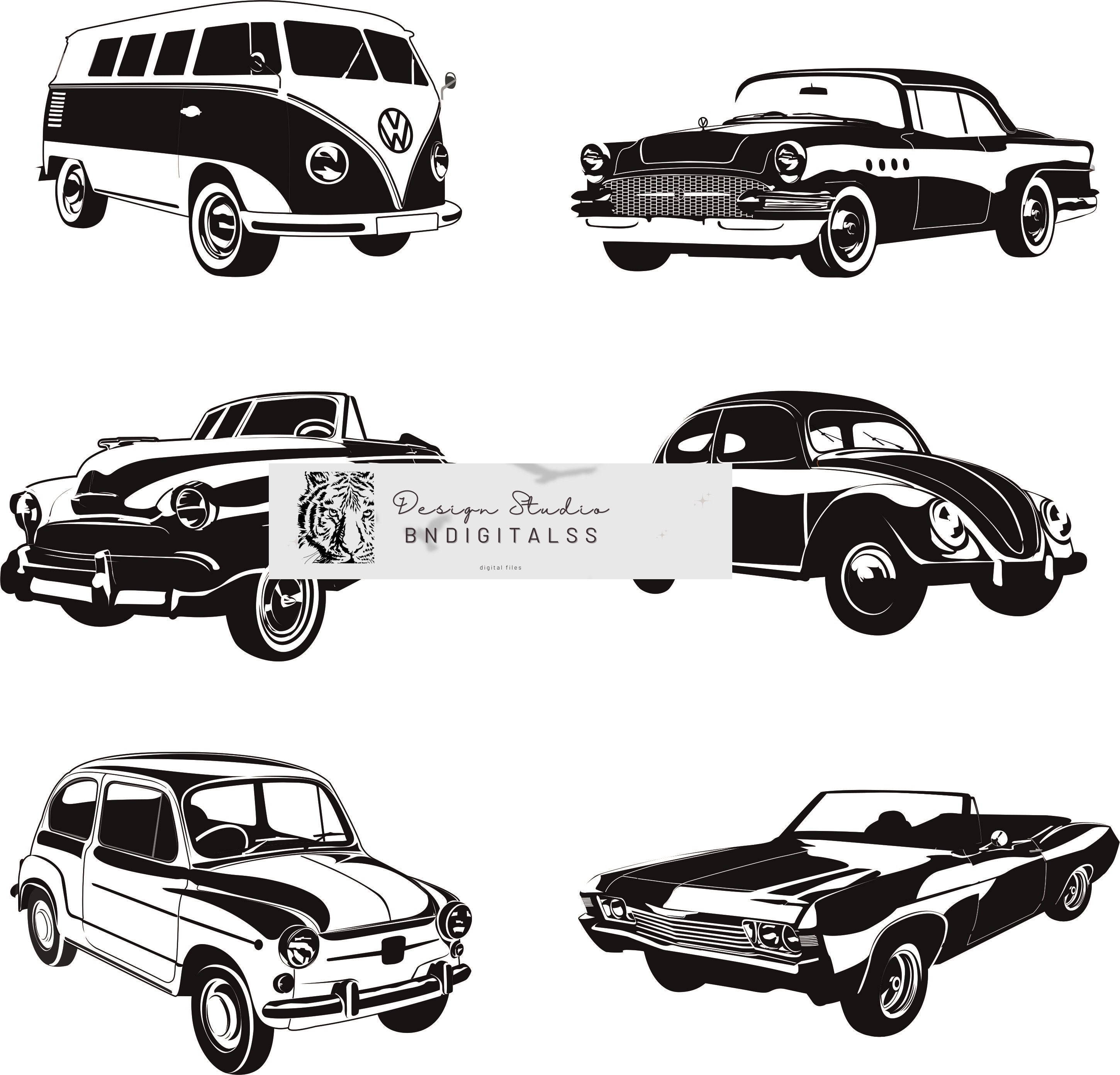 Car Svg, Classic Cars Svg, Retro Cars Svg, Svg Files for Cricut ...