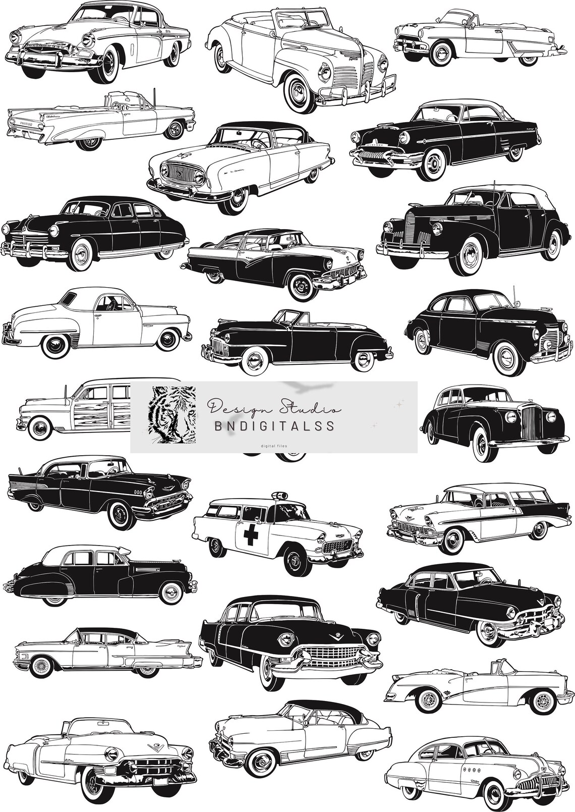 Car Svg, Classic Cars Svg, Retro Cars Svg, Svg Files for Cricut ...