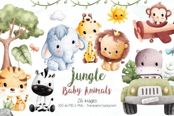 Safari Animals Png, Animal Svg, Jungle Animals Png, Cute Animals Png ...