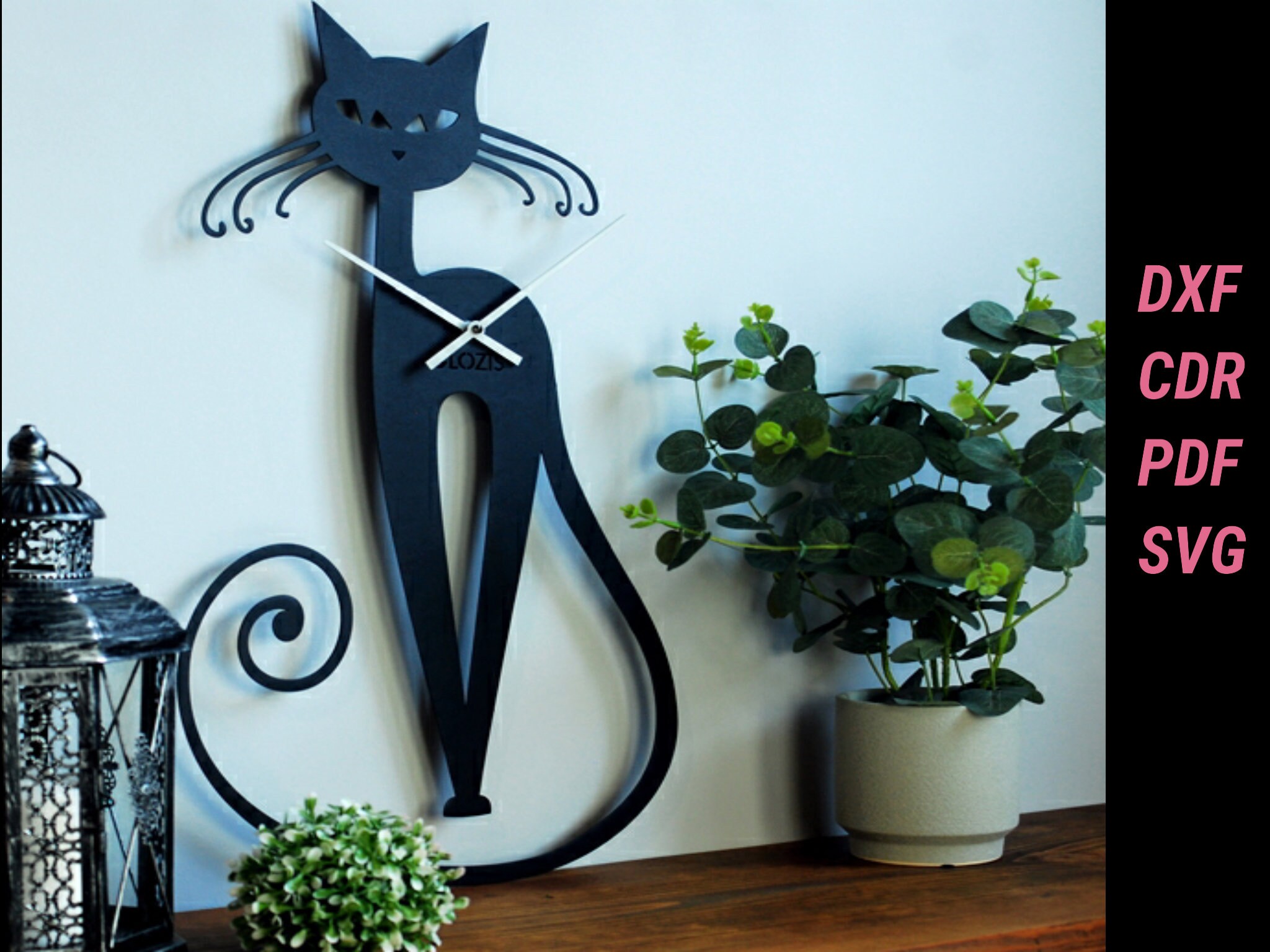 Cat Wall Clock, Cat Lover Gift, Wall Decor, Animal Clock, Kitty Clock ...