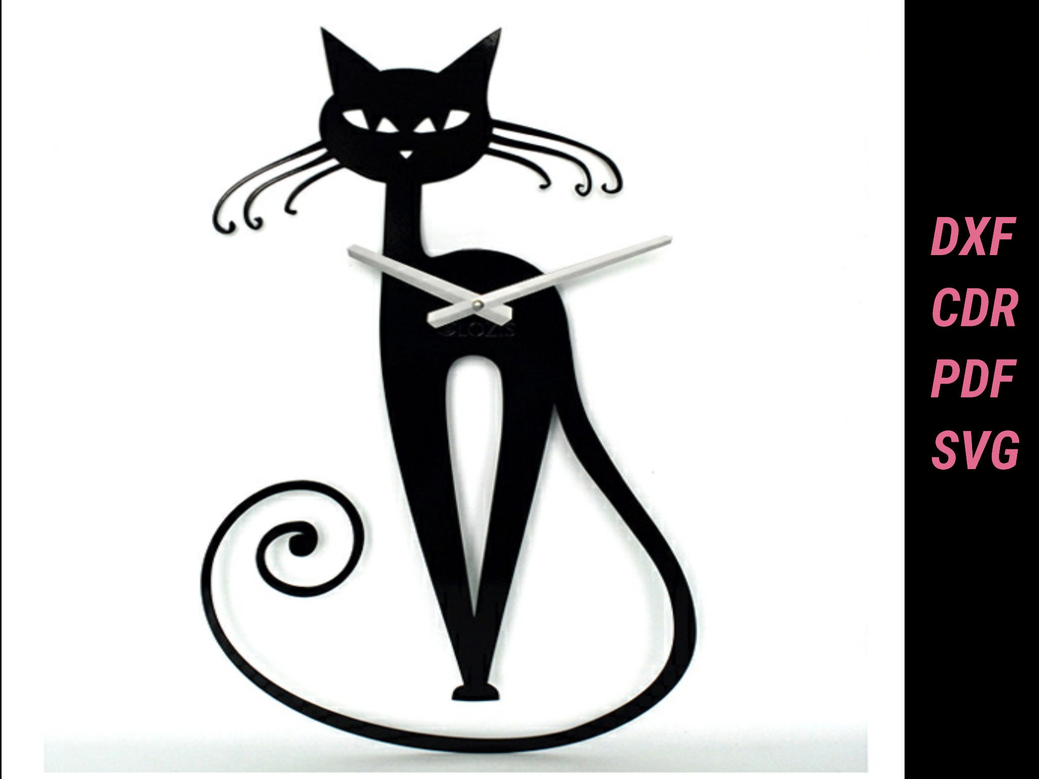 Cat Wall Clock, Cat Lover Gift, Wall Decor, Animal Clock, Kitty Clock ...