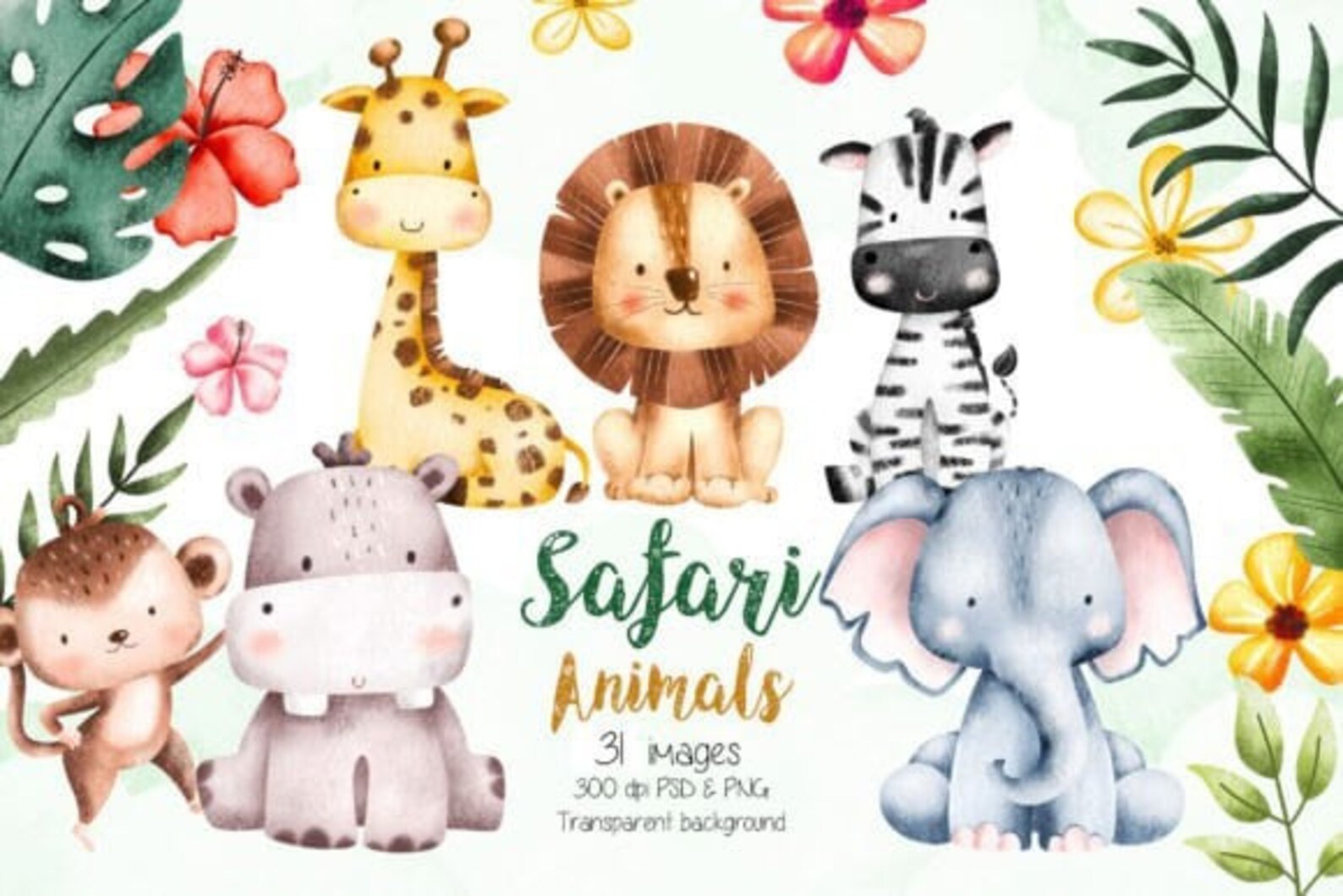 Safari Animals Png, Animal Svg, Jungle Animals Png, Cute Animals Png ...