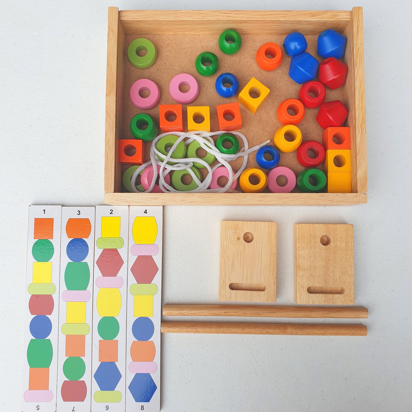 Wooden Lacing Beads Set With a Sturdy Wooden Storage Box - Etsy
