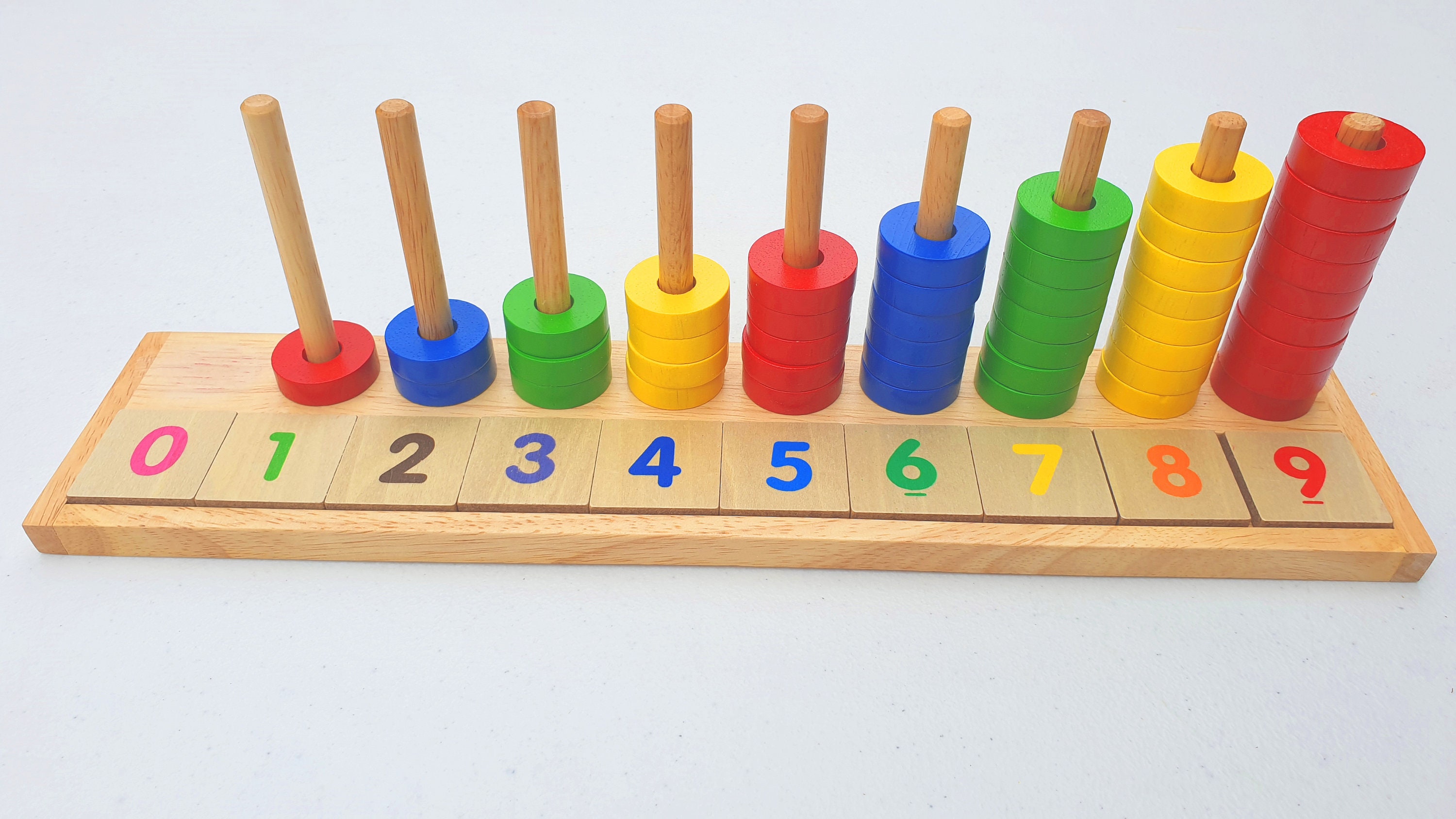 Wooden Stack & Count Rings: Montessori Learning Toy - Etsy