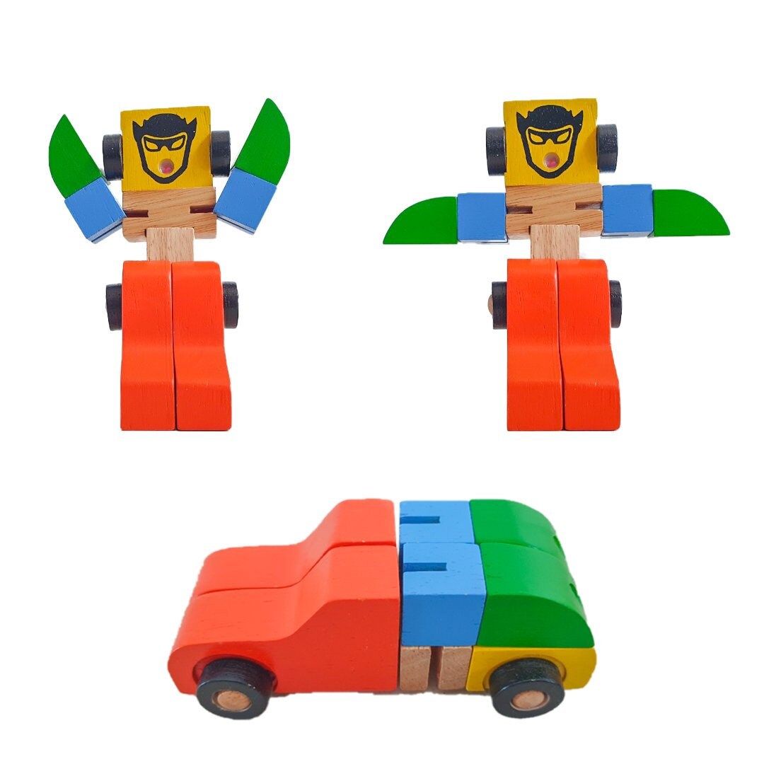 Wooden Transformer Car - Robot | Wooden Fidget Toy - Etsy