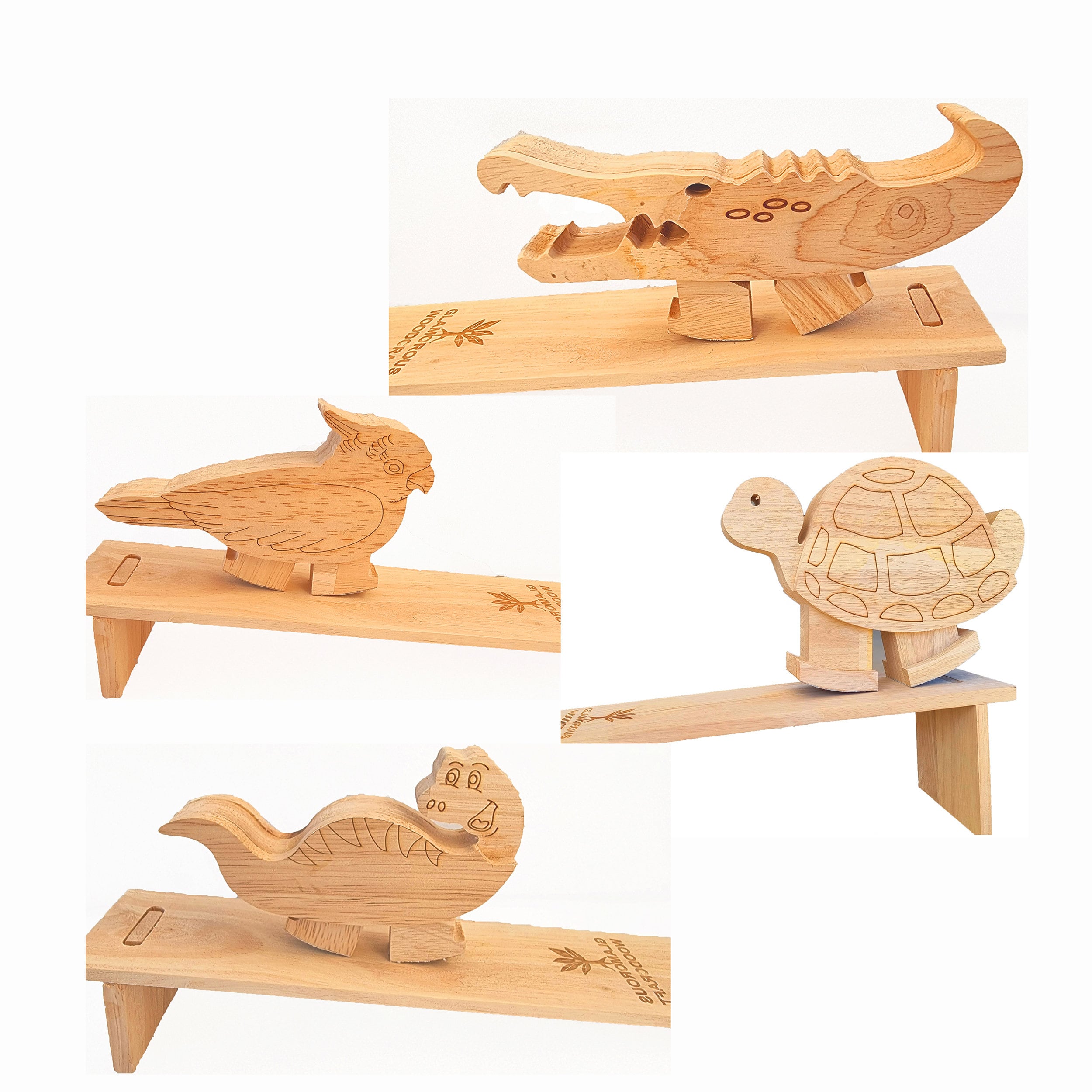 Wooden Ramp Walking Animals | Wooden Gift for Toddlers | Set of FOUR ...