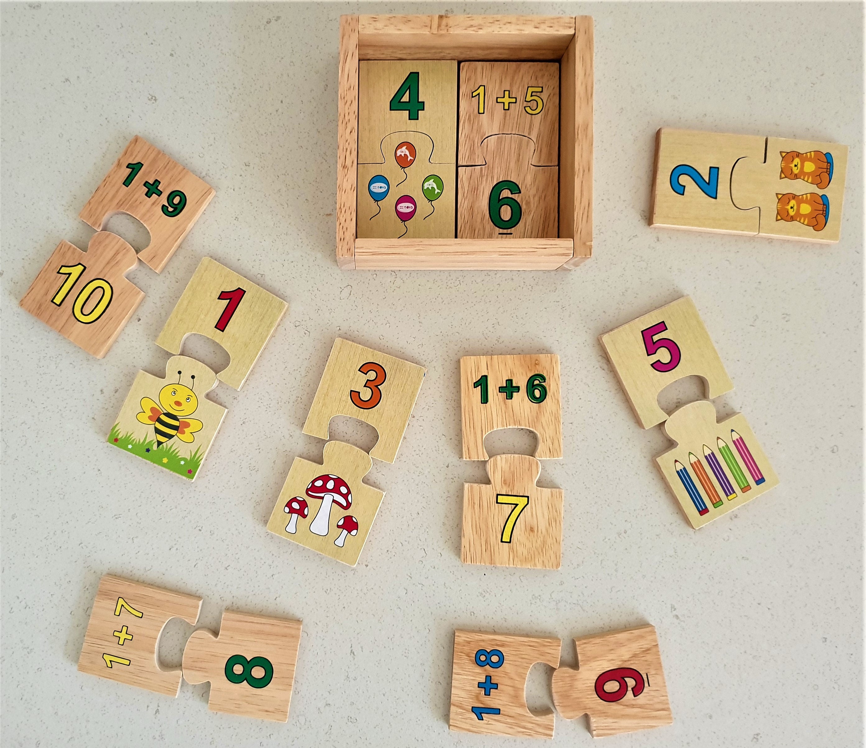 Wooden Correcting Number Puzzle With Sturdy Storage Box - Etsy