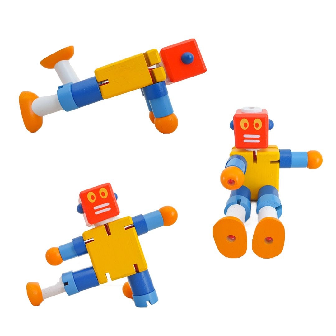 Wooden Transformer Active Robot Wooden Fidget Toy Wooden Toy Montessori ...