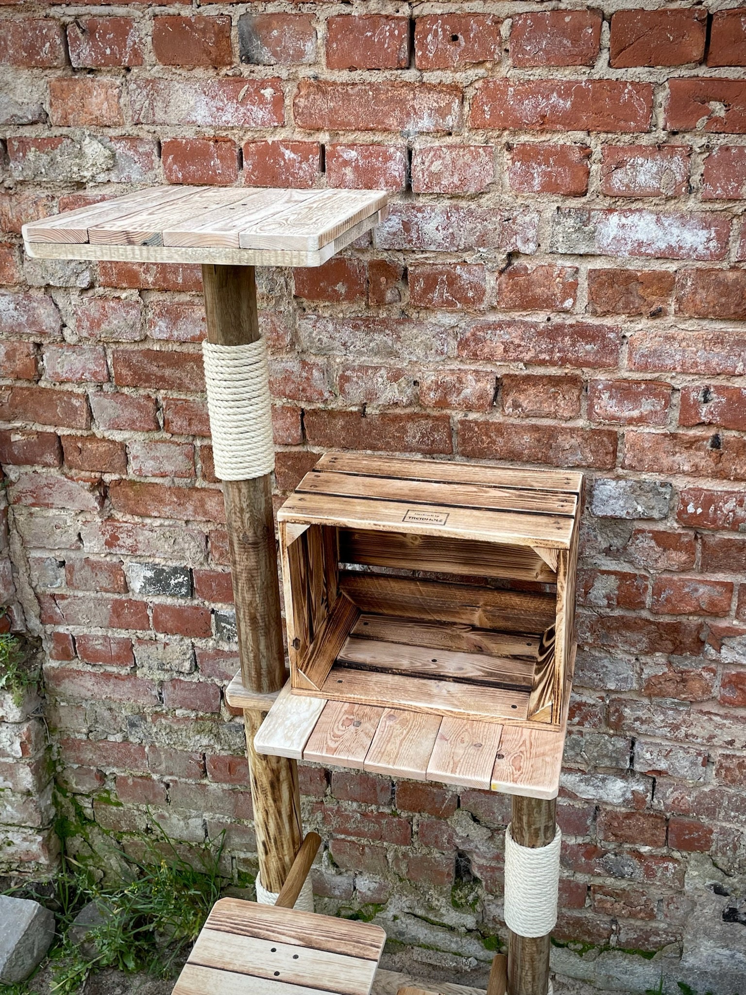 Natur Holz Kratzbaum Katzenbaum Katze Kitten Outdoor Balkon | Etsy