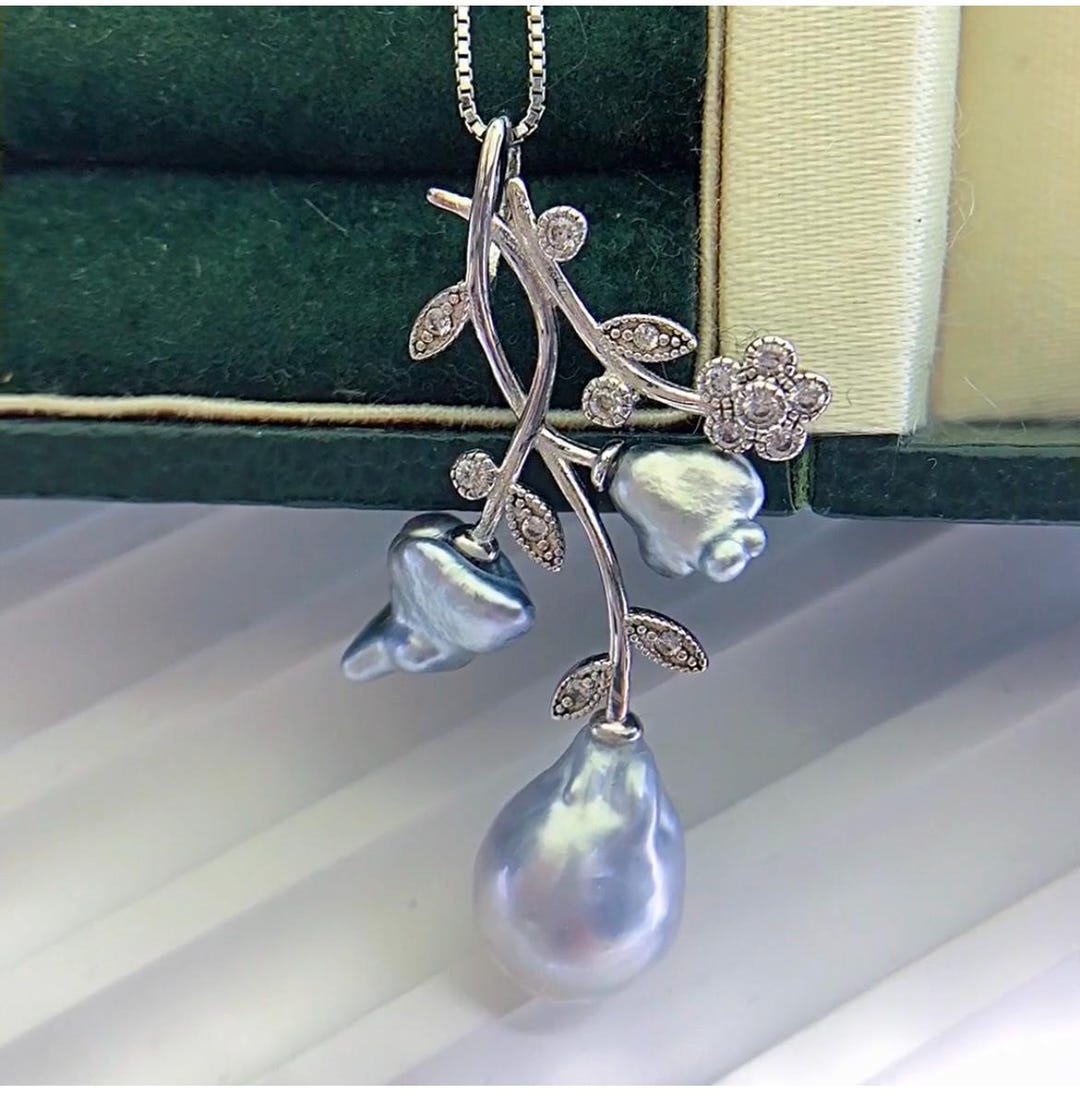 Rare Find *** 6.5mm-10mm South Sea Blue White Baroque Pearl Tahitian ...