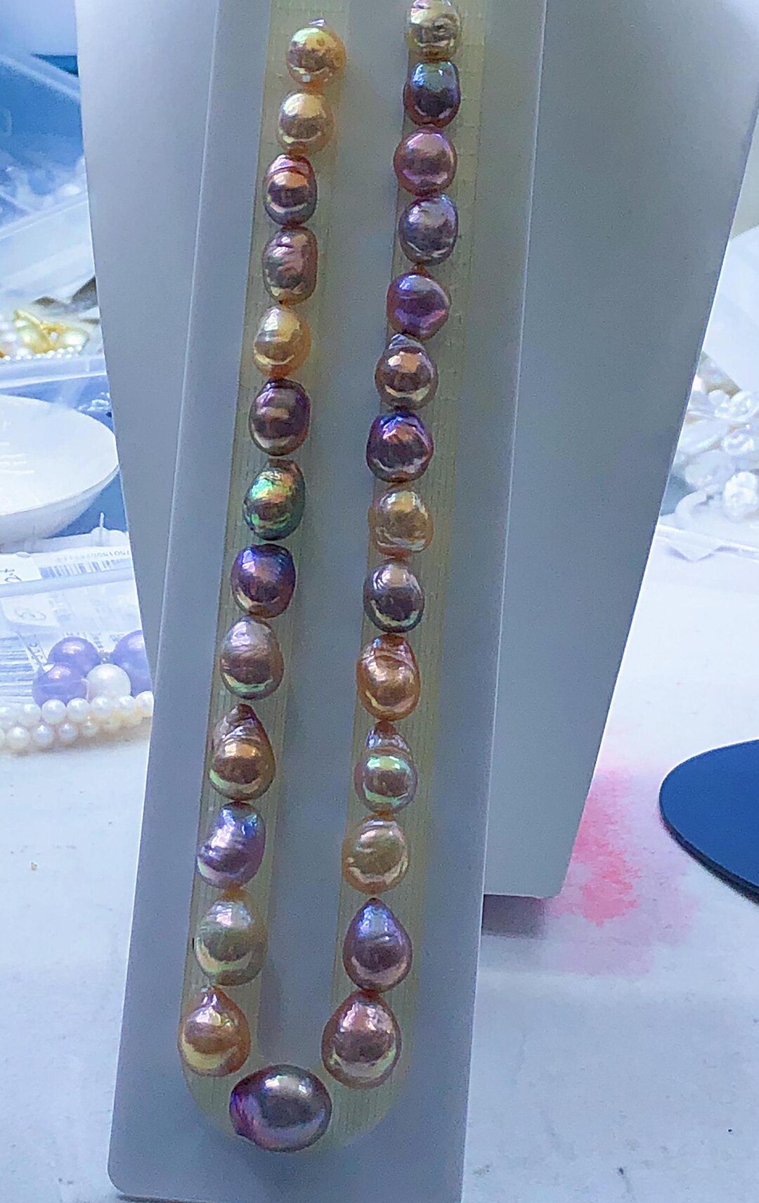 10.5mm-14mm Big Freshwater Metallic Edison Pearls Beaded Necklace ...