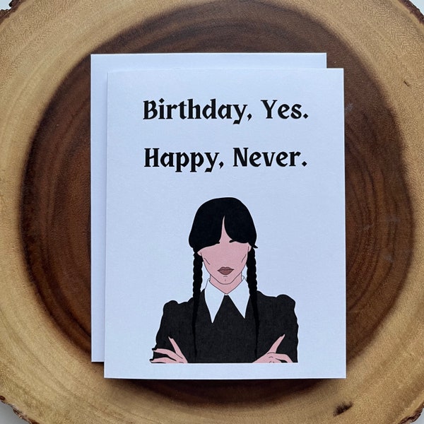 Birthday Card Wednesday Addams - Etsy
