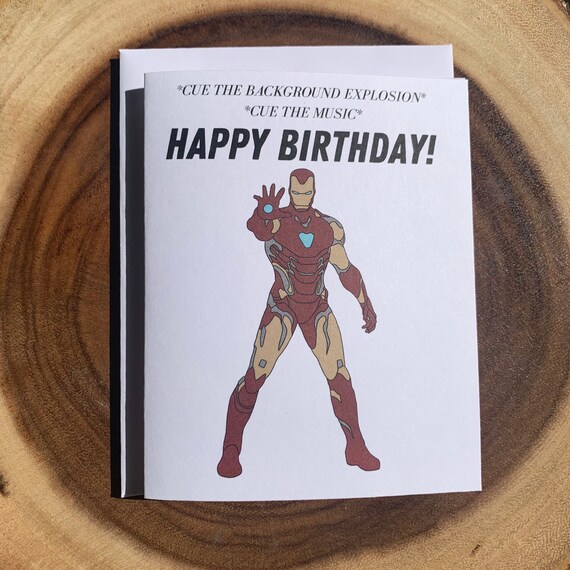 Ironman Birthday Card Marvel Greeting Card Birthday Card for - Etsy