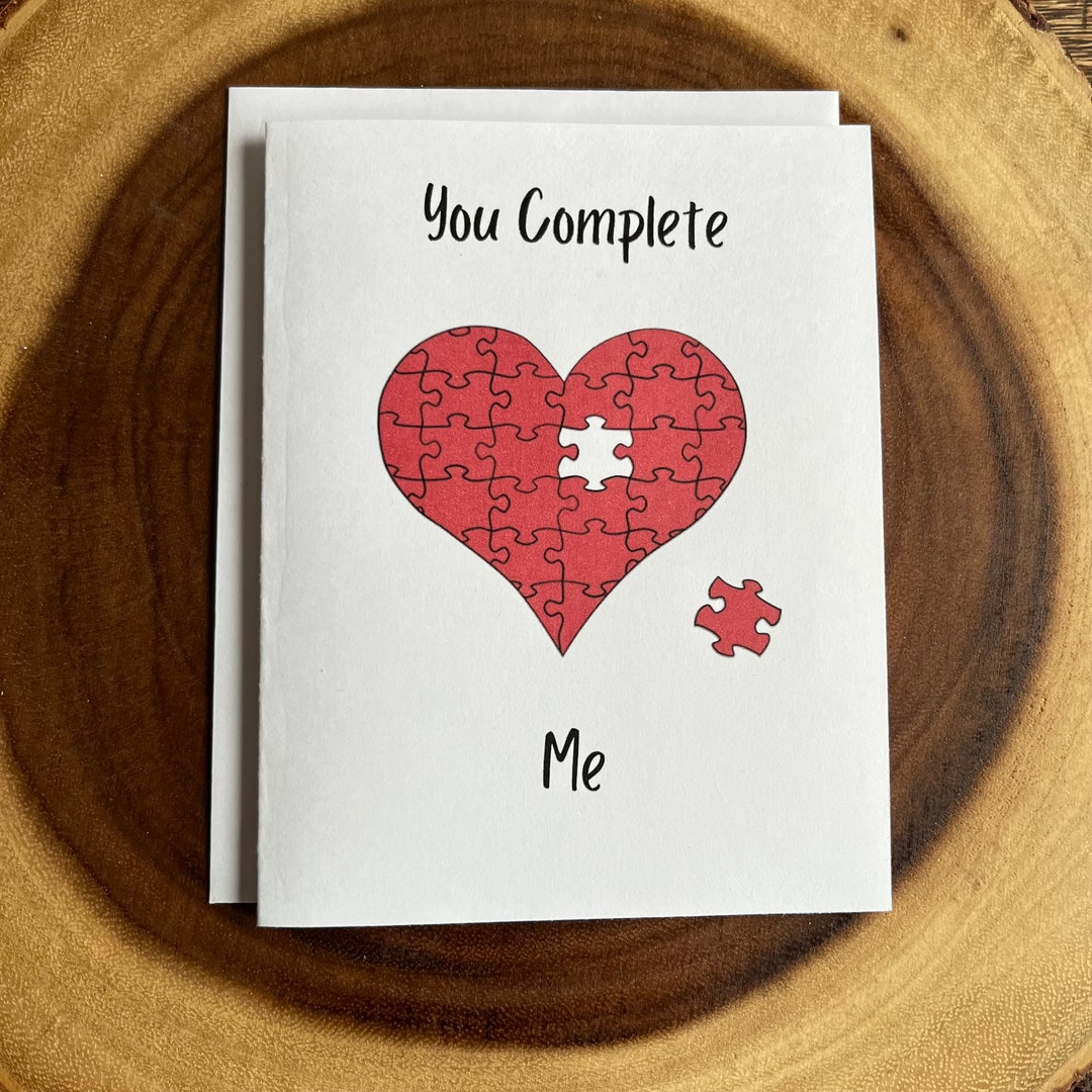 You Complete Me| Valentine's Day Card | Anniversary Loving Card ...