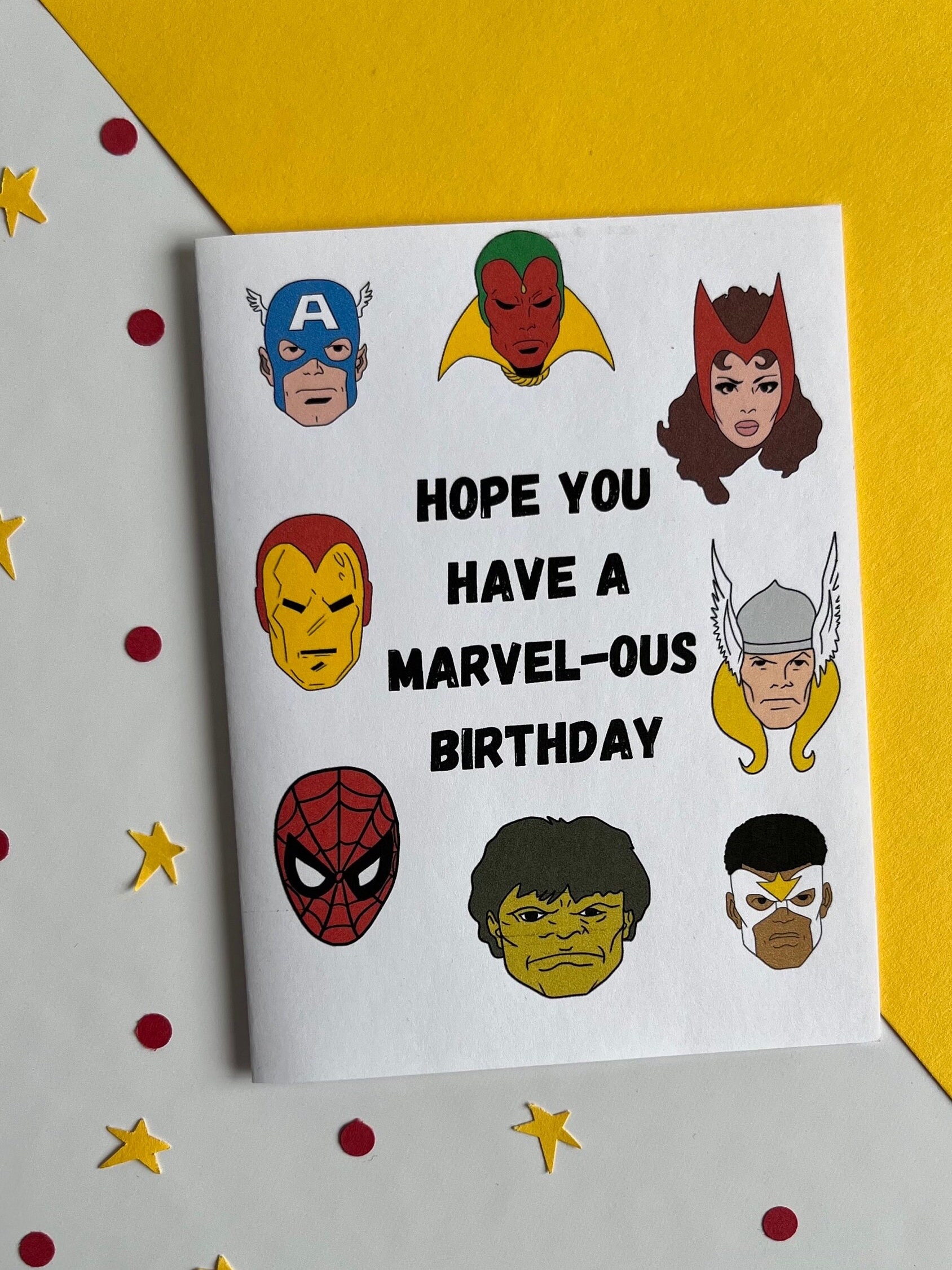 Marvel Birthday Card, Avengers Superhero Characters, Birthday Ideas for ...