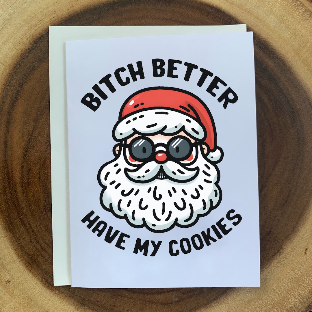 Funny Santa Claus Xmas Card, Funny Christmas Holiday Greeting Card ...