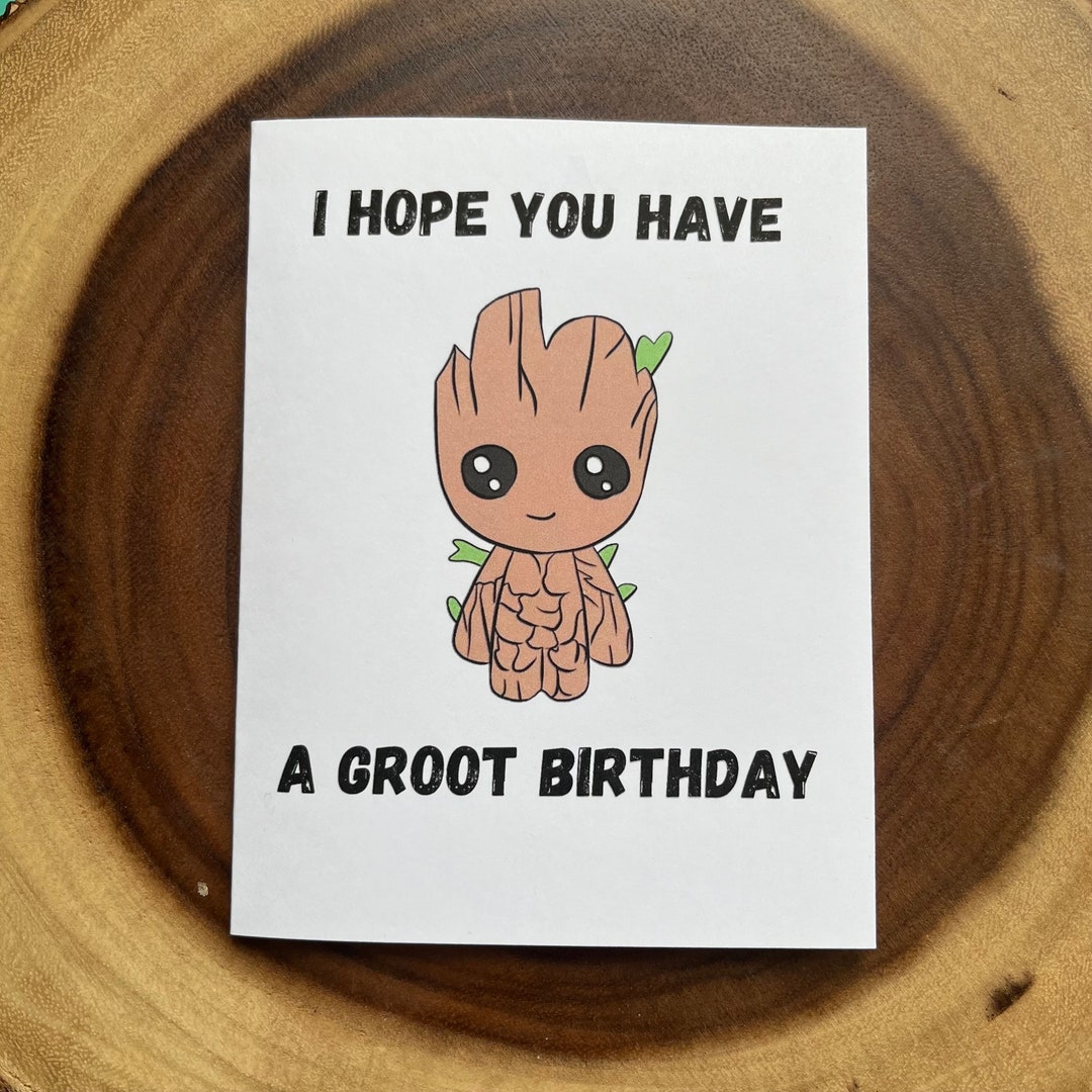 Groot Birthday Card Guardians of the Galaxy Marvel Birthday - Etsy