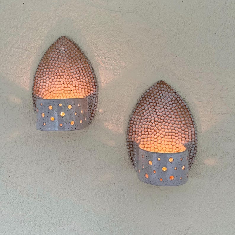 Ceramic Candle Sconce Handmade Clay Candle Holder for Wall - Etsy