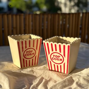 Classic Ceramic Popcorn Bucket Movie Night Party Pottery Handmade ...