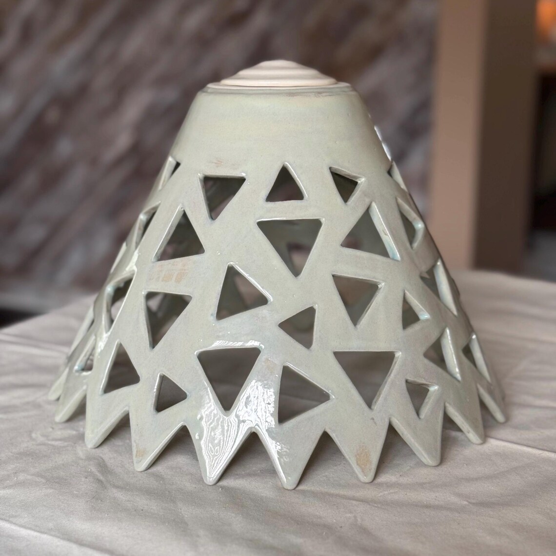 Cone Shape Ceramic Pendant Light Unique Ceiling Light for Boho Decor ...