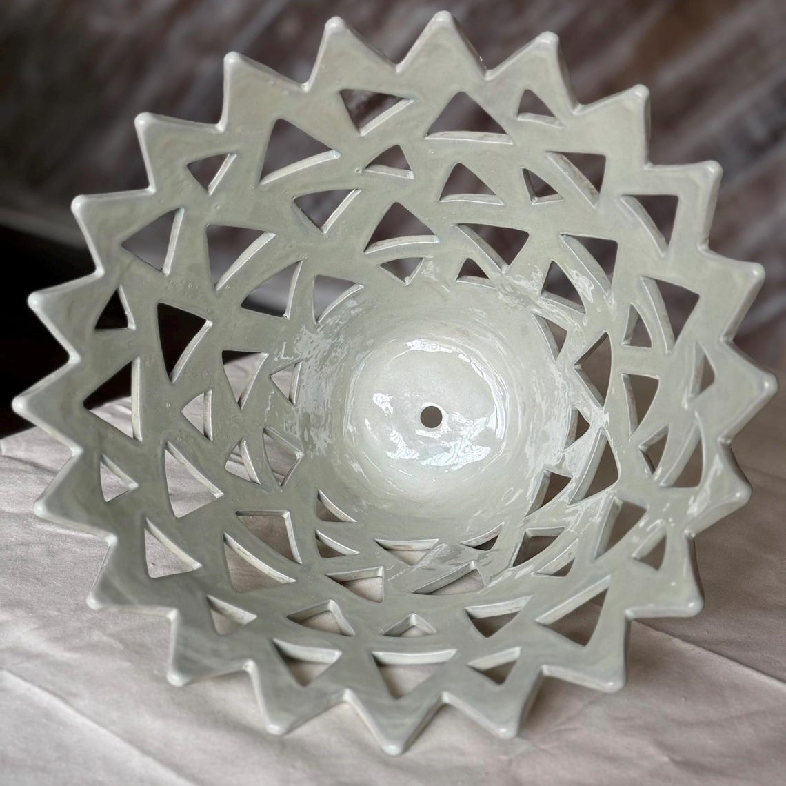 Cone Shape Ceramic Pendant Light Unique Ceiling Light for Boho Decor ...