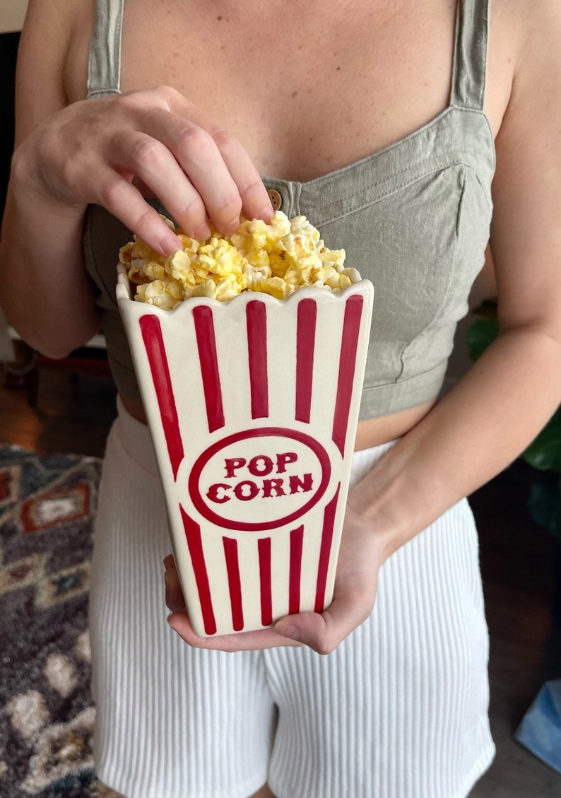 Porcelain Handmade Vintage Popcorn Bucket Ceramic Midcentury - Etsy