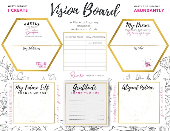 Free Printable Vision Board Worksheet