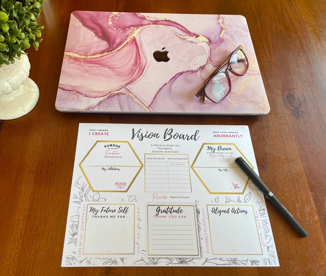 Vision Board Printable Manifesting Digital Printables Etsy Uk
