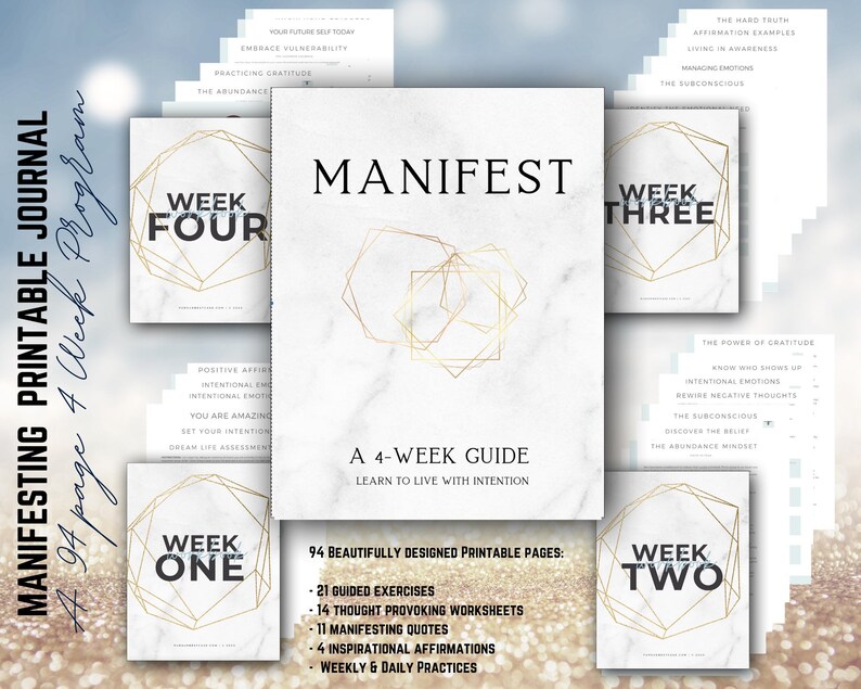 MANIFEST Digital Printable Journal and 4-week Program. Manifesting ...