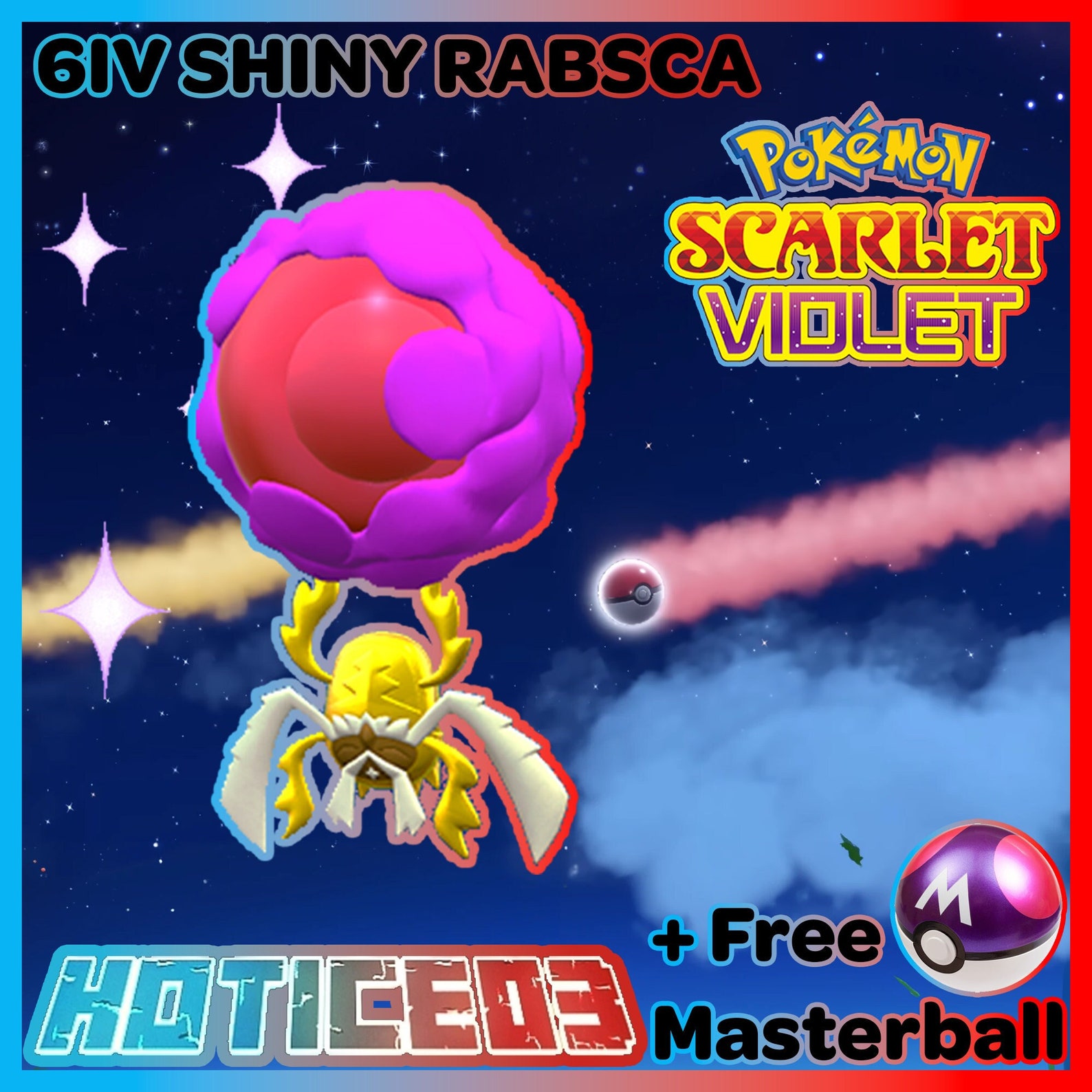 Pokemon Scarlet Violet Shiny Rabsca Max Stats 6IV Master - Etsy