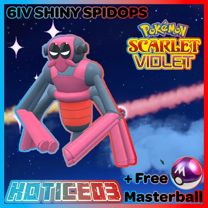 Pokemon Scarlet Violet Shiny Spidops Max Stats 6IV Master - Etsy Australia
