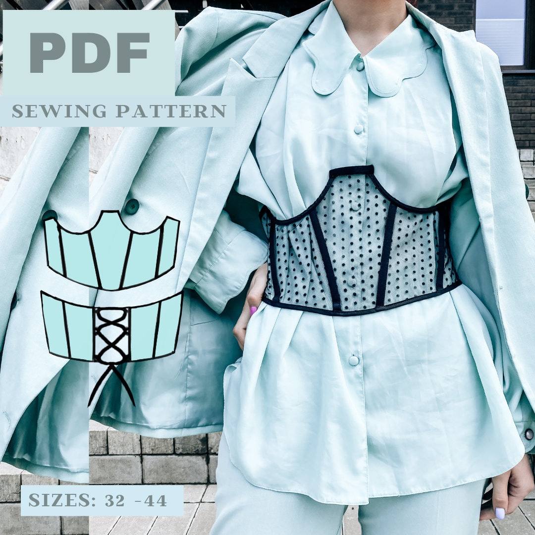 Trendy Corset Belt PDF Sewing Pattern, Stylish Underbust Belt, Sewing ...