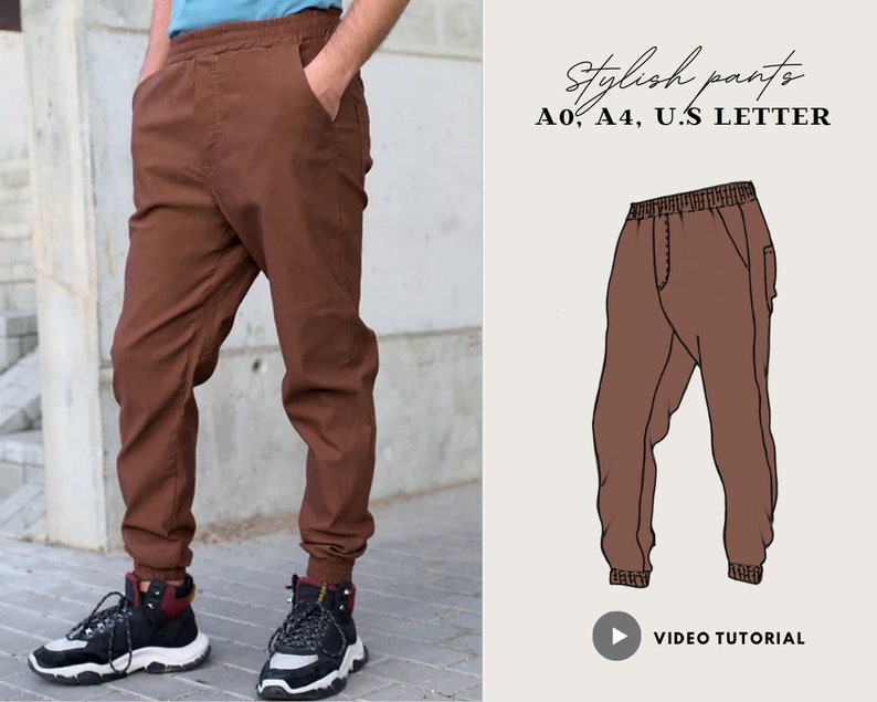 Unisex Stylish Pants Pdf Sewing Pattern Jeans Pants Digital - Etsy