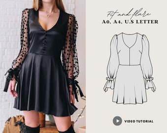 Fit and Flare Dress Pattern - Etsy