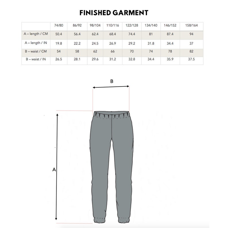 Child Sweatpants With Pockets Sewing Pattern, PDF Printable Jogger for ...