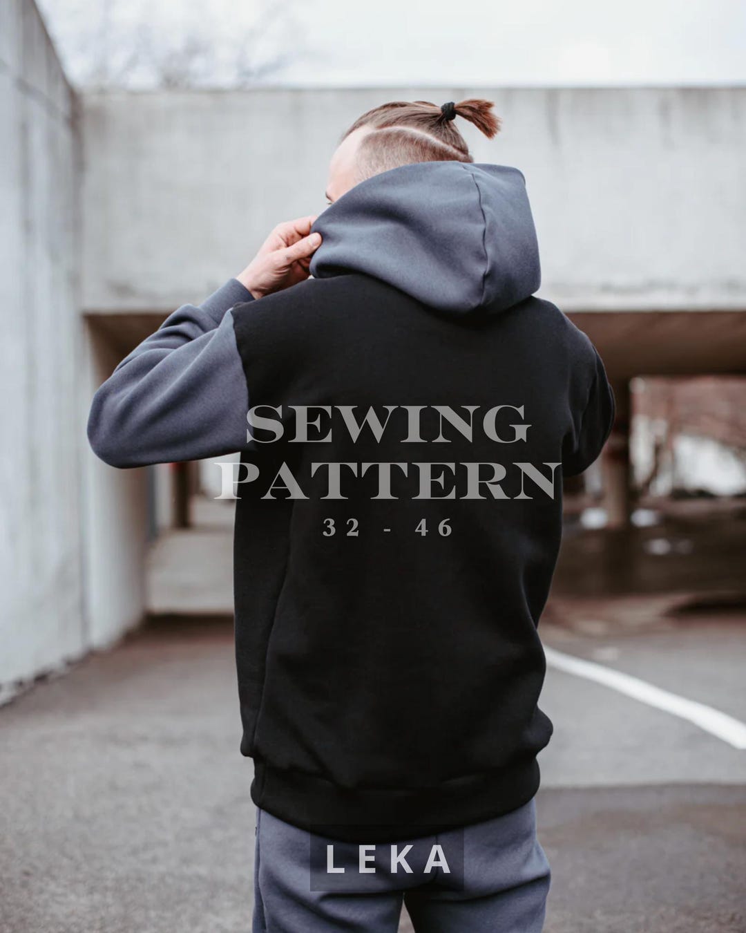 Men's Hoodie Sewing Pattern PDF Printable Hoodie Pattern With Pocket ...