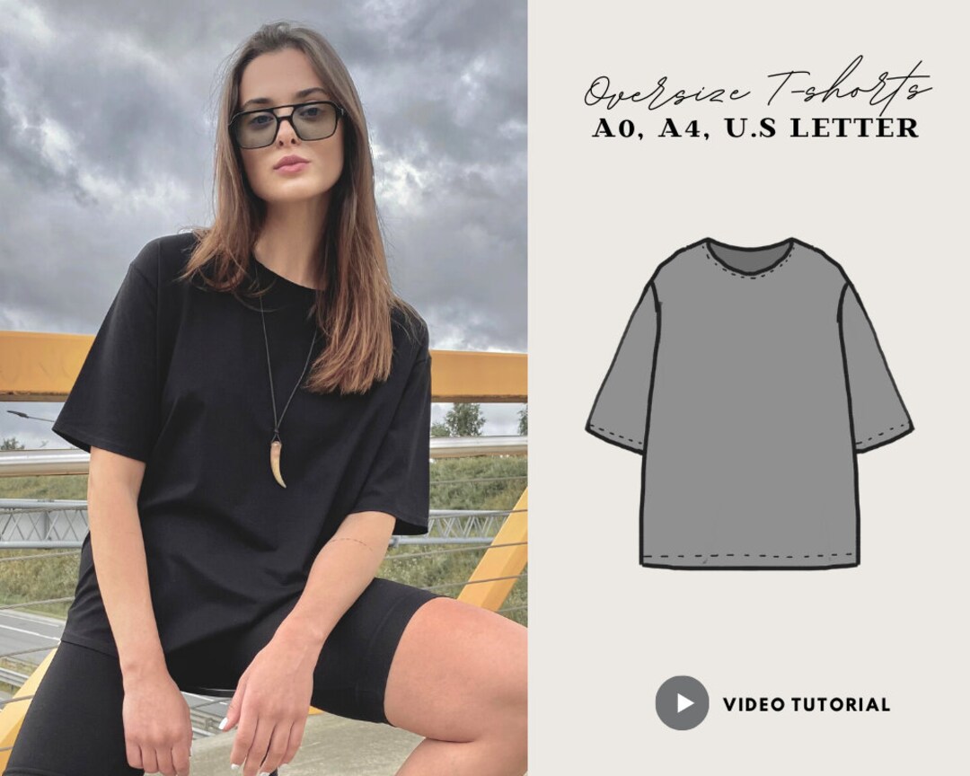 Unisex Oversize T-shirts Sewing Pattern PDF Printable T-shirts - Etsy