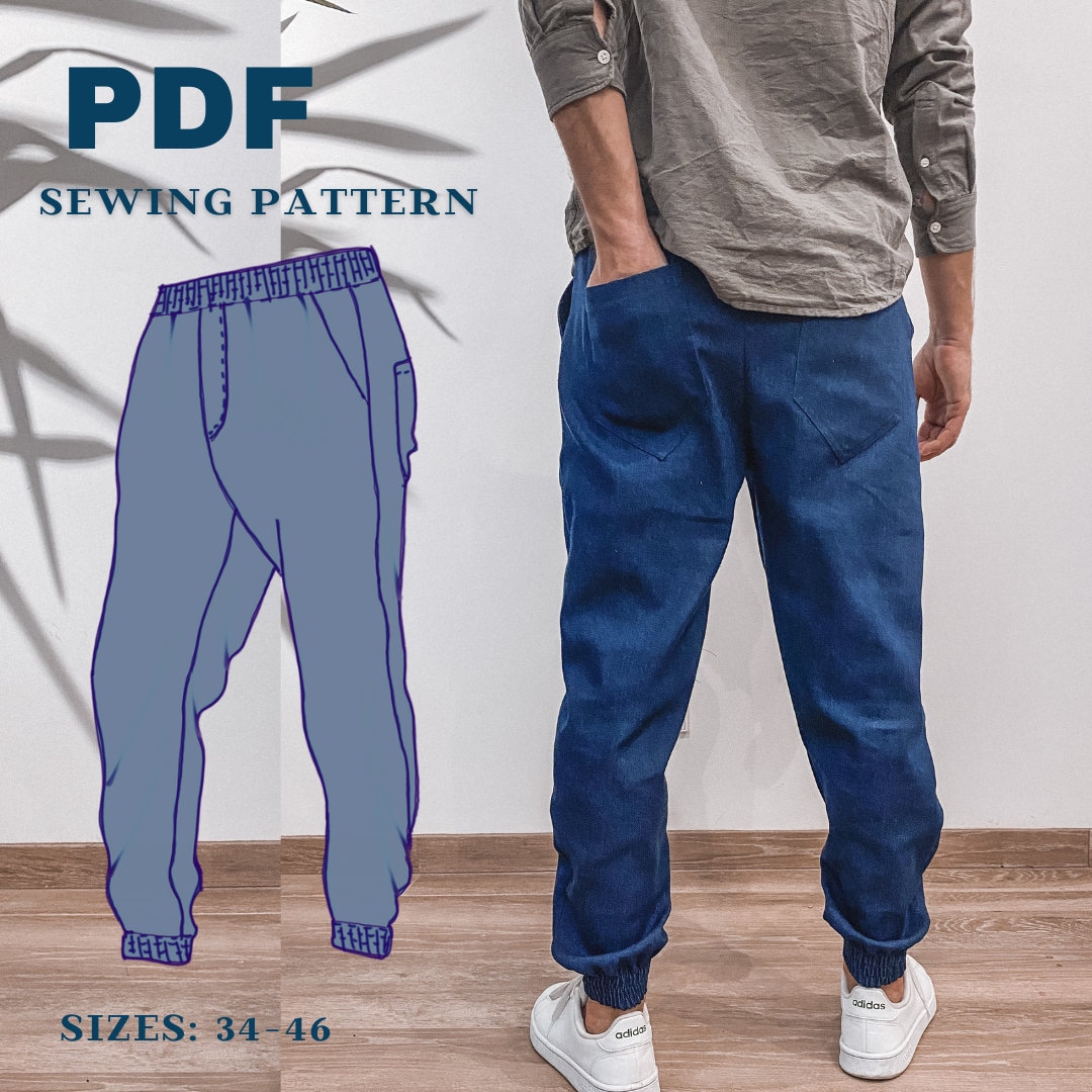 Unisex Stylish Pants Pdf Sewing Pattern, Jeans Pants Digital Sewing ...