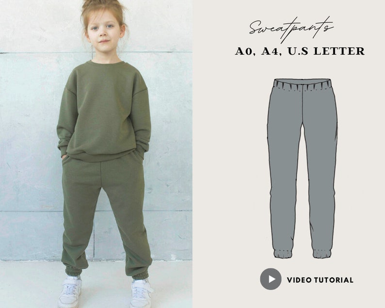 Child Sweatpants With Pockets Sewing Pattern PDF Printable - Etsy