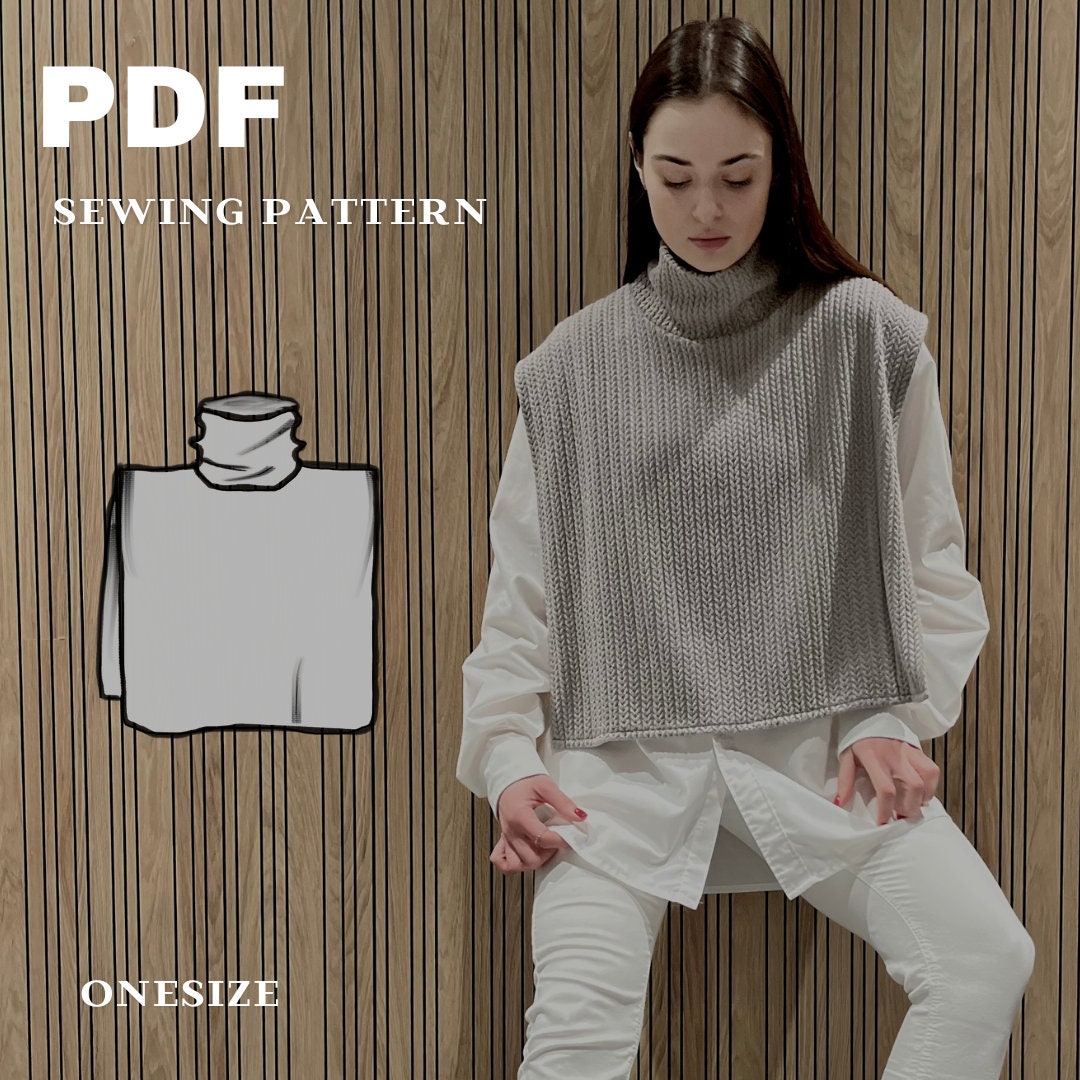 Easy Stylish Vest PDF Sewing Pattern, Short Vest Sewing Pattern PDF ...