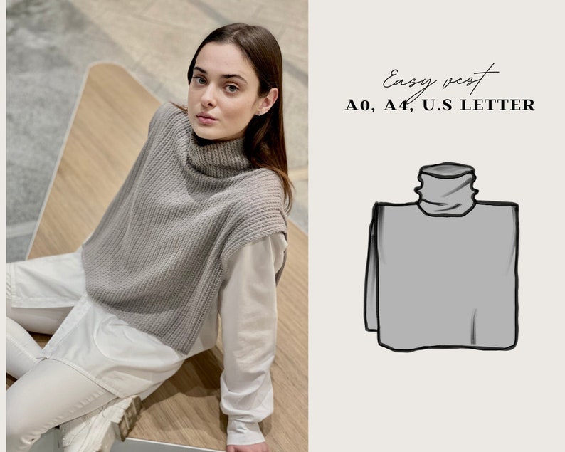 Easy Stylish Vest PDF Sewing Pattern Short Vest Sewing - Etsy