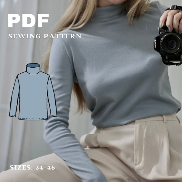 Turtleneck Sewing Pattern - Etsy