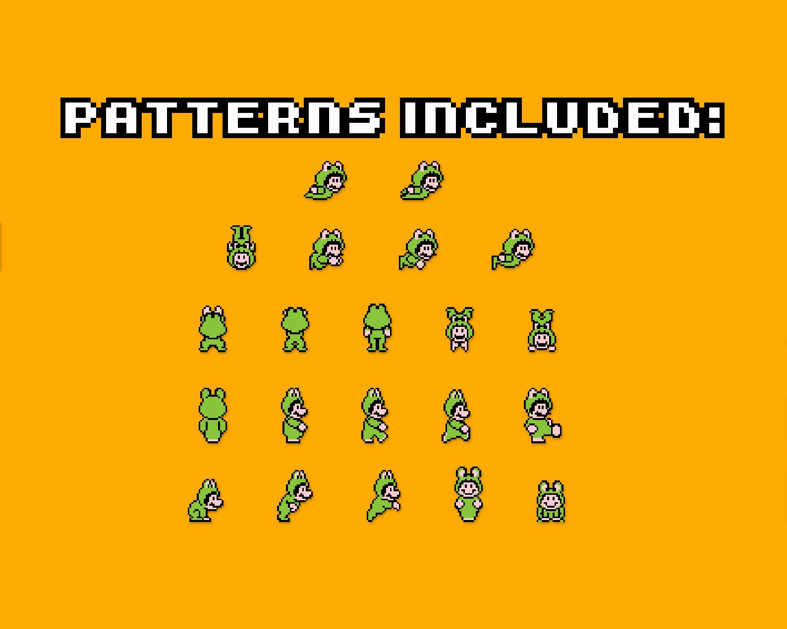 21 Frog Mario Patterns for Cross Stitch - Super Mario Bros. 3 - Etsy