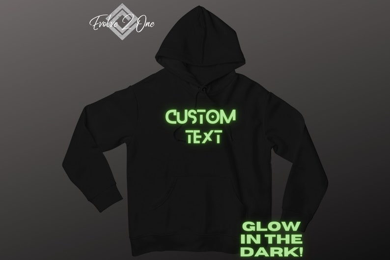 Custom Glow in the Dark Hoodie, Personalized Hoodie, Glow in the Dark ...