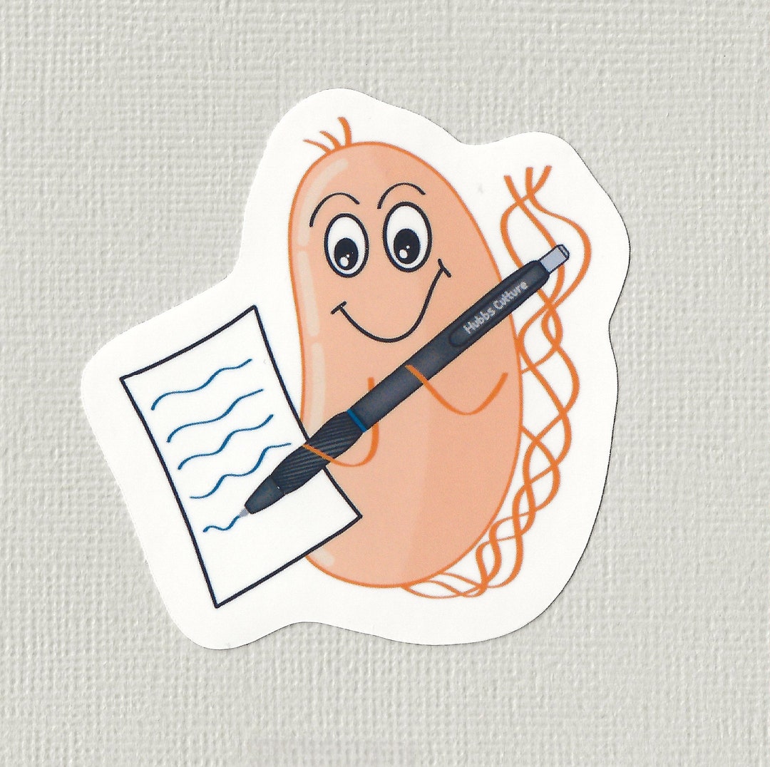 Bacteria Writing a Note - Etsy