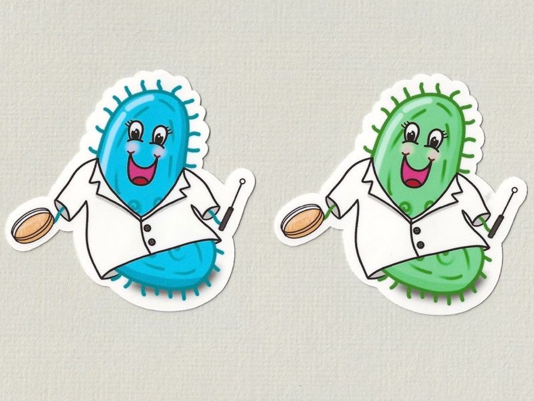 Bacteria in Lab Coat Sticker - Etsy