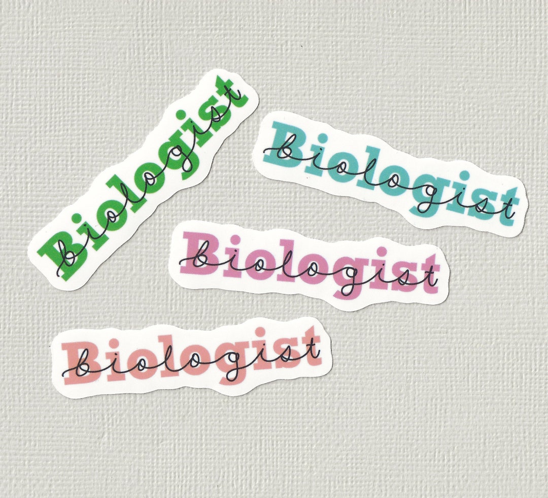 Pack of 4 "biologist" Stickers - Etsy