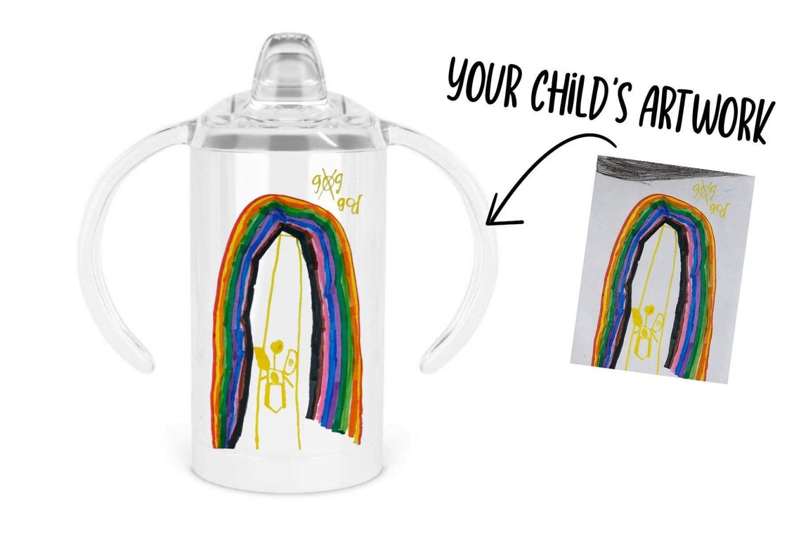 Kids art Sippy Cups Personalized Sippy Cup Kids Artwork Baby - Etsy.de