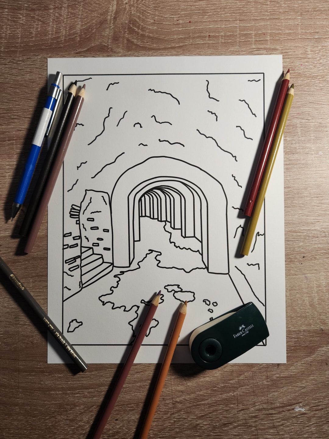Coloring Page Printable Adult Coloring Page Pompeii Inspired ...