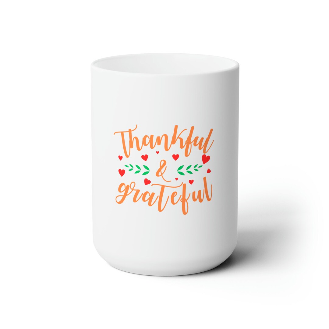 Ceramic Thanks /gratitude Cup/mug 15oz - Etsy